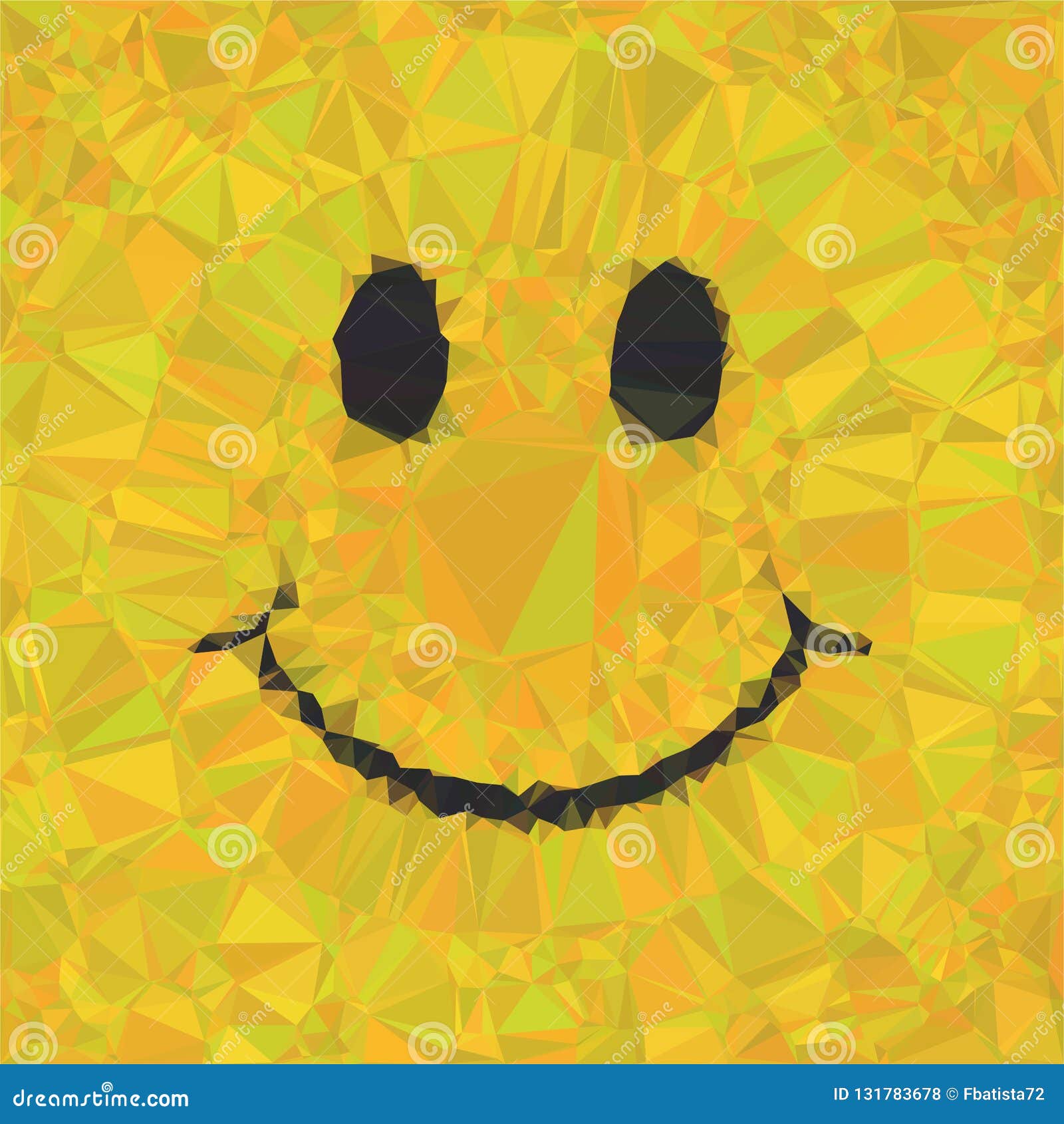 Smile Triangular Low Poly, Mosaic Pattern Background, Vector Polygonal ...