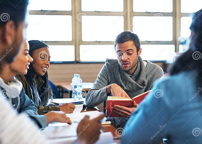 Smile, University Students and Classroom for Group Assignment with ...