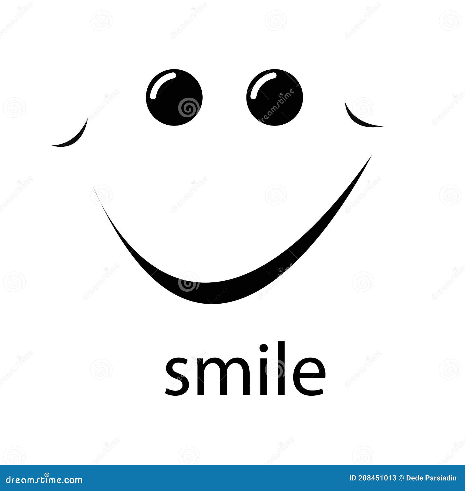 Smile stock vector. Illustration of simple, line, calligraphy - 208451013