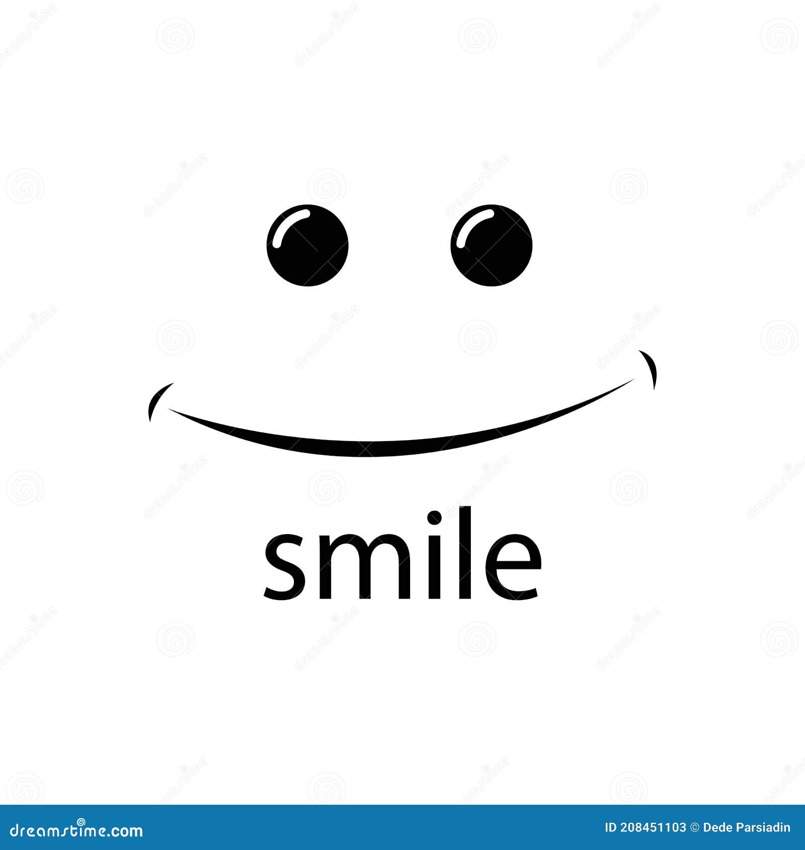 Smile stock vector. Illustration of symbol, smile, typography - 208451103