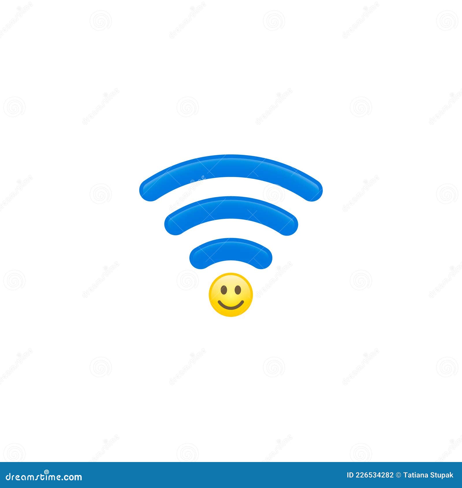 Smile Wi Fi Waves Icon, Share a Good Mood Concept. Vector Illustration ...