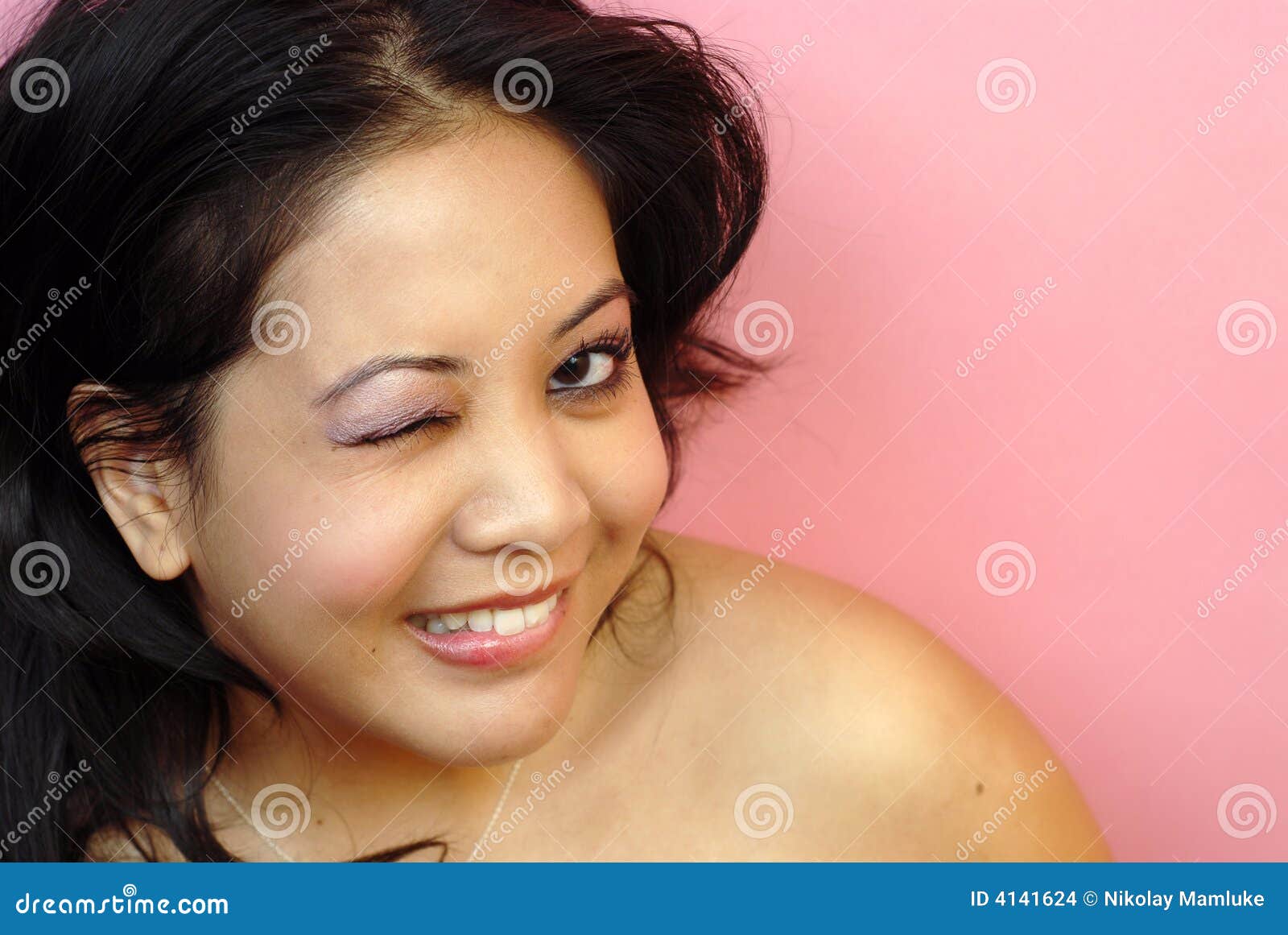 Smile and a wink stock photo. Image of freshness, female - 4141624