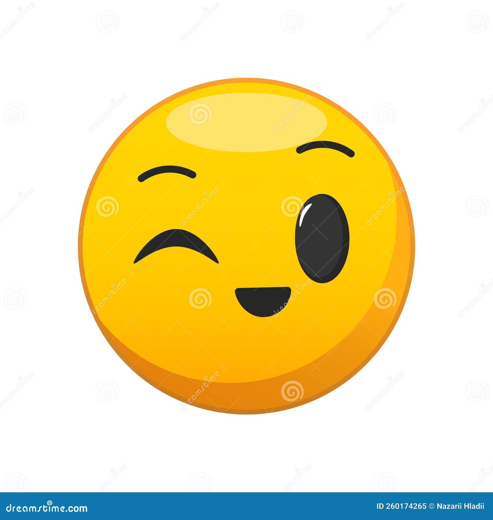 Smile with Winking Eye. Vector Illustration of Emoji. Stock Vector ...