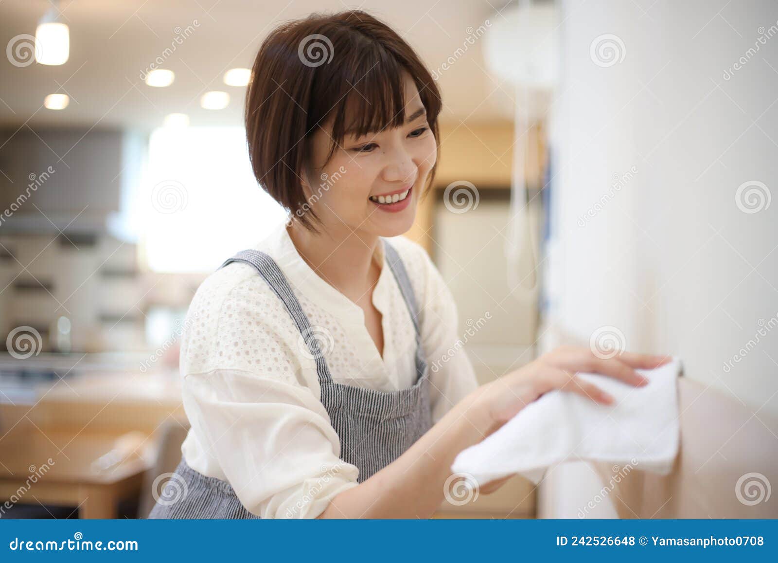 Smile woman cleaning stock photo. Image of lifestyle - 242526648