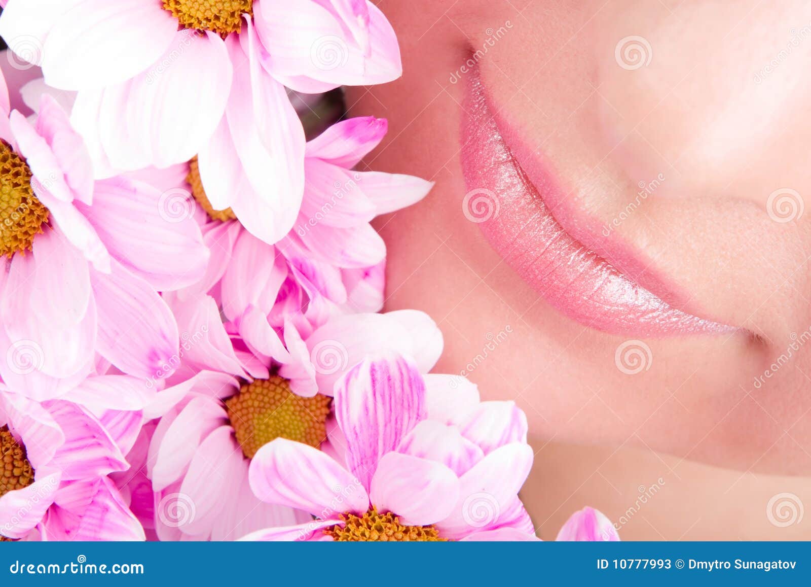 Smile of Woman with Flowers Stock Image - Image of perfect, care: 10777993