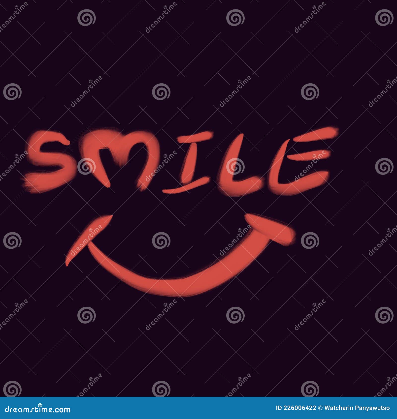 Smile Word with Red Color from Handwriting Stock Illustration ...