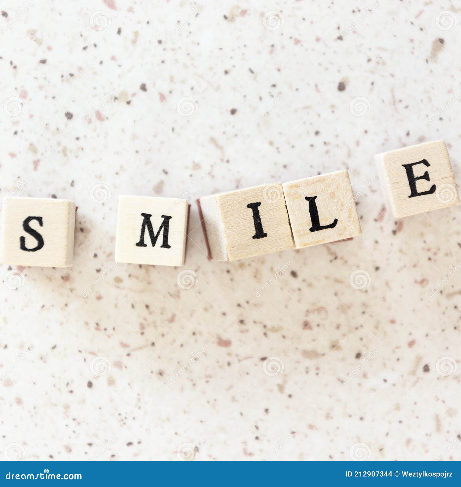 Smile Word On Wooden Blocks On Table Panorama Royalty-Free Stock Photo ...