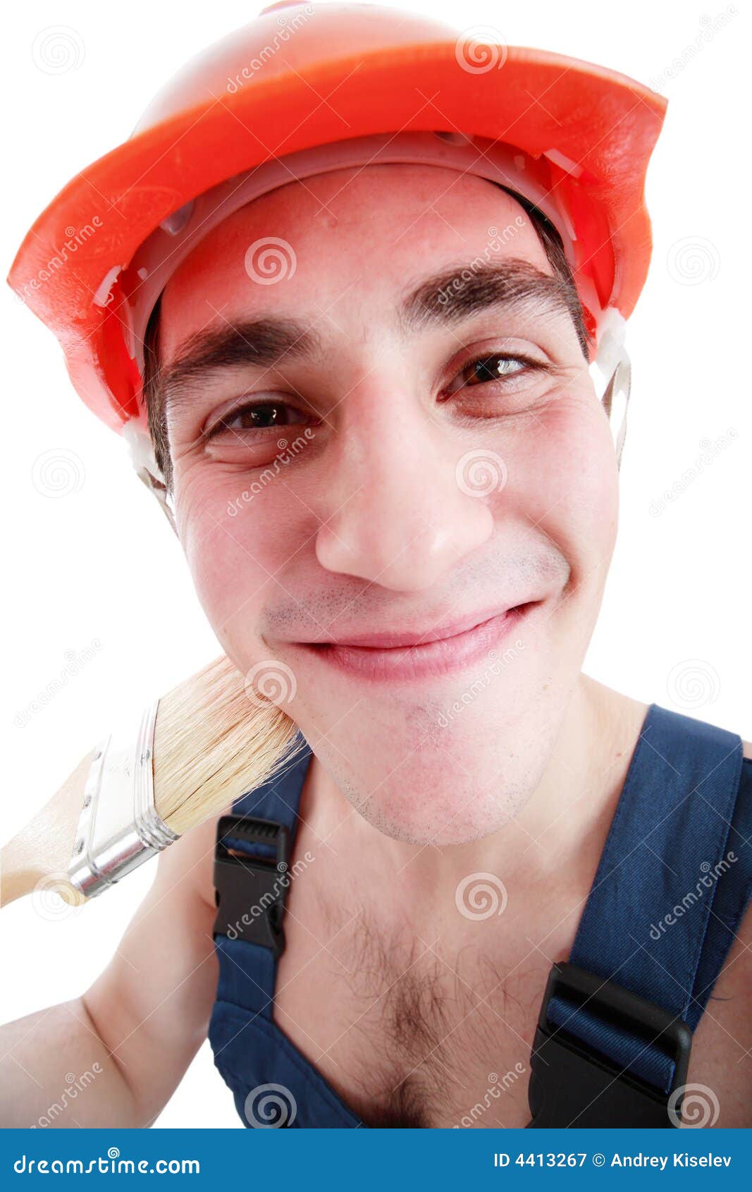 Smile worker stock image. Image of architecture, helmet - 4413267