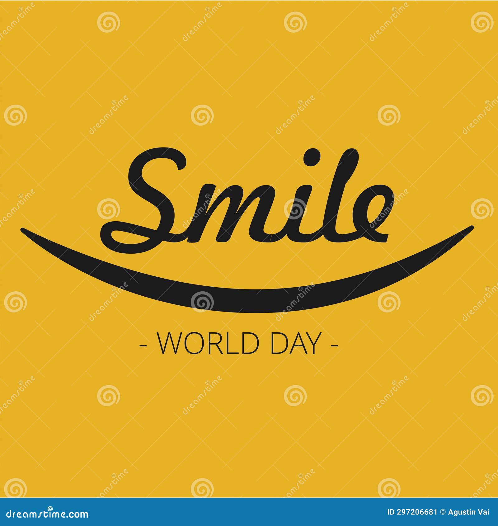 Smile World Day Banner on a Yellow Background with Copy Space Stock ...