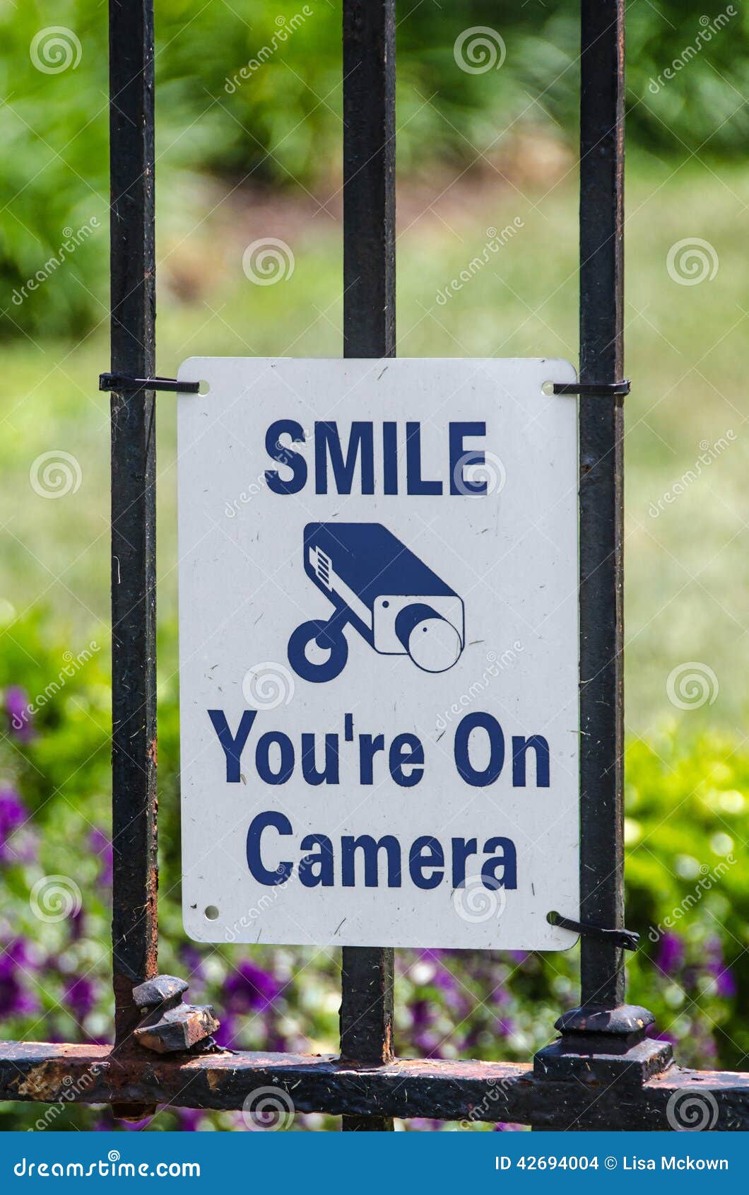 Smile You are on Camera Sign Stock Photo - Image of sign, warning: 42694004