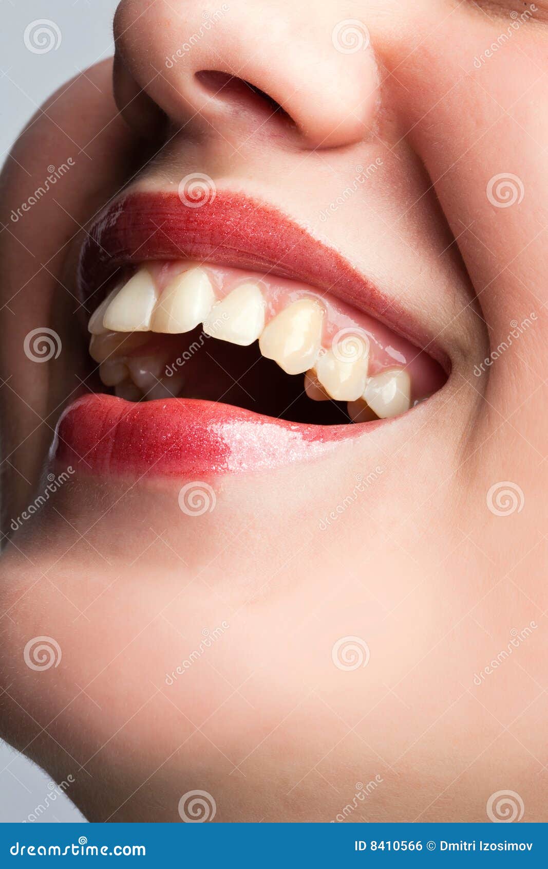 Smile of a young female stock photo. Image of teeth, glossy - 8410566