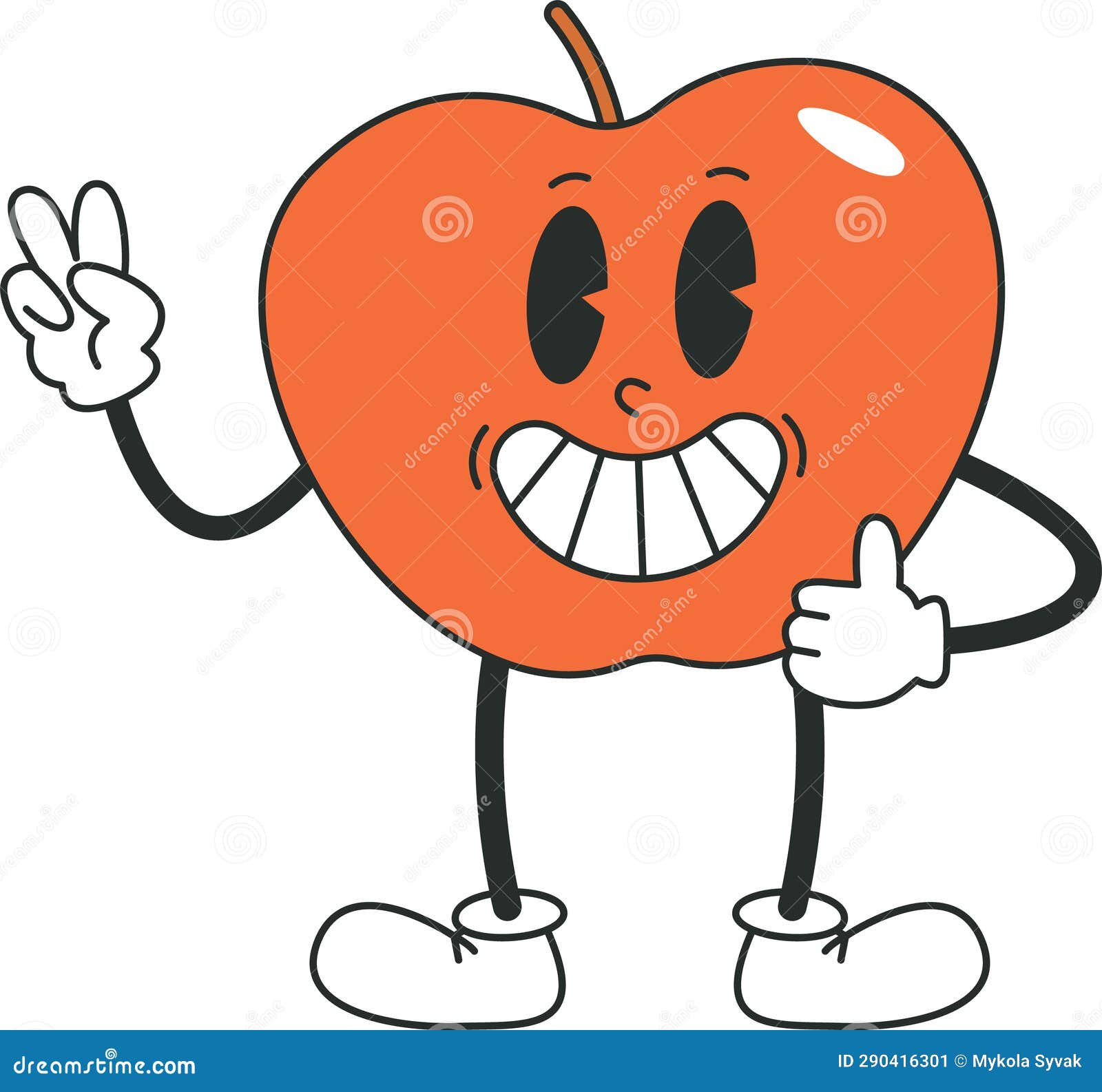 Smiled Apple Character stock vector. Illustration of comic - 290416301