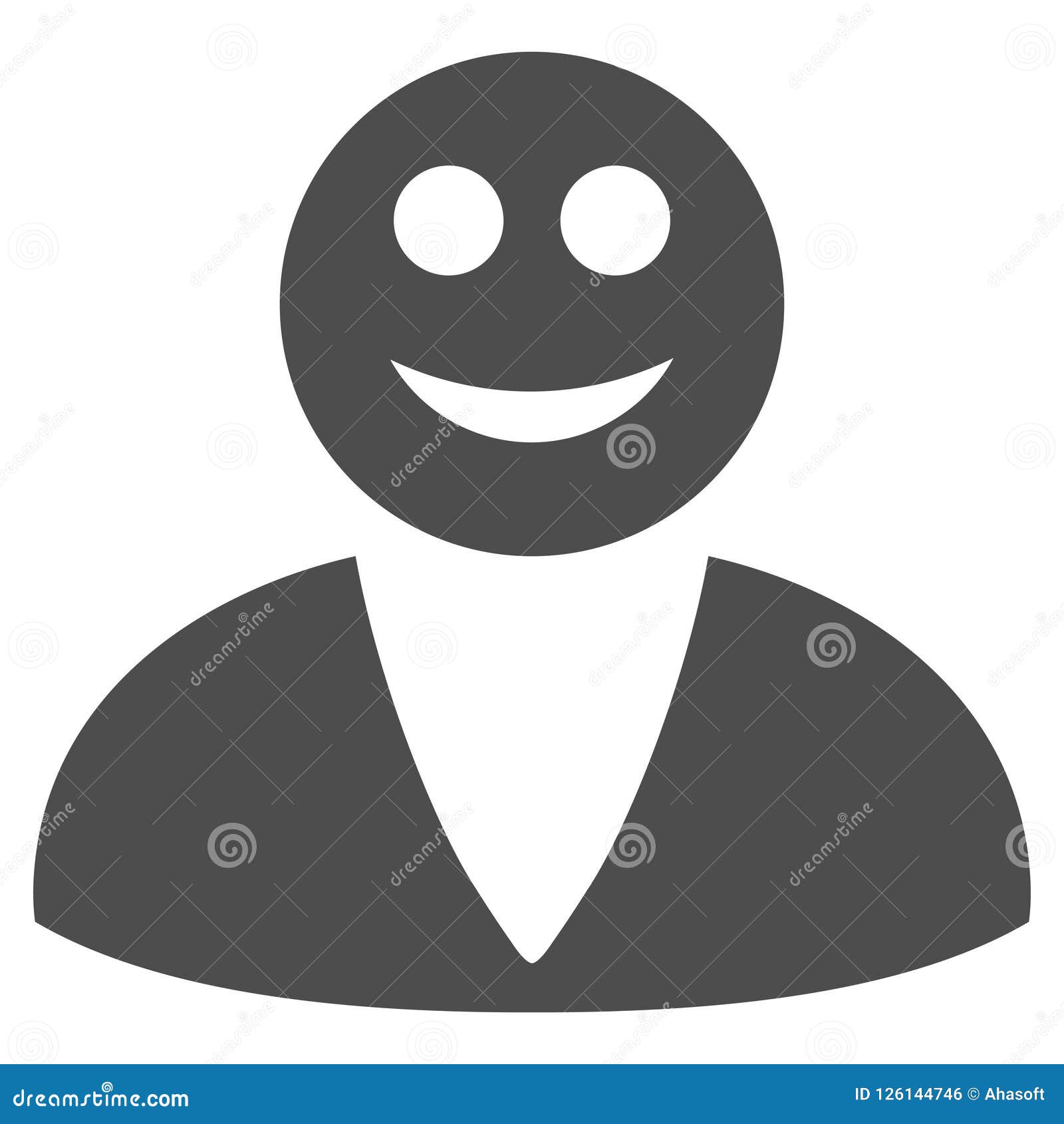Smiled User Flat Icon stock vector. Illustration of happiness - 126144746