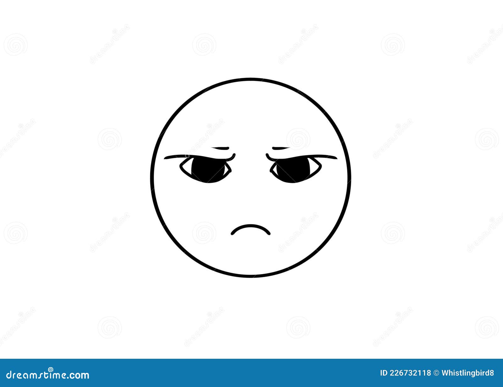 Smiley Anger Sad Expression on White Background Stock Illustration ...