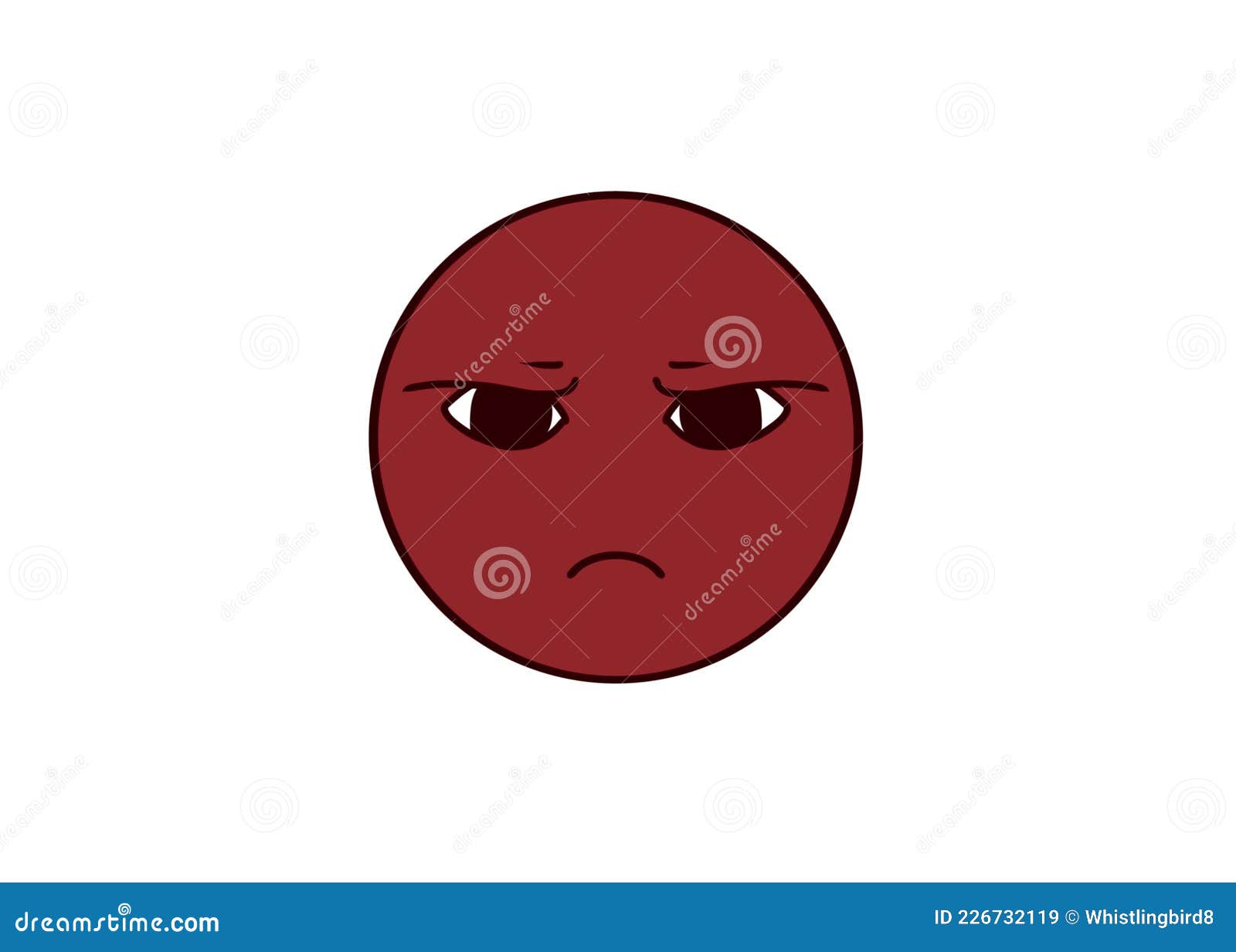 Smiley Anger Sad Expression on White Background Stock Illustration ...