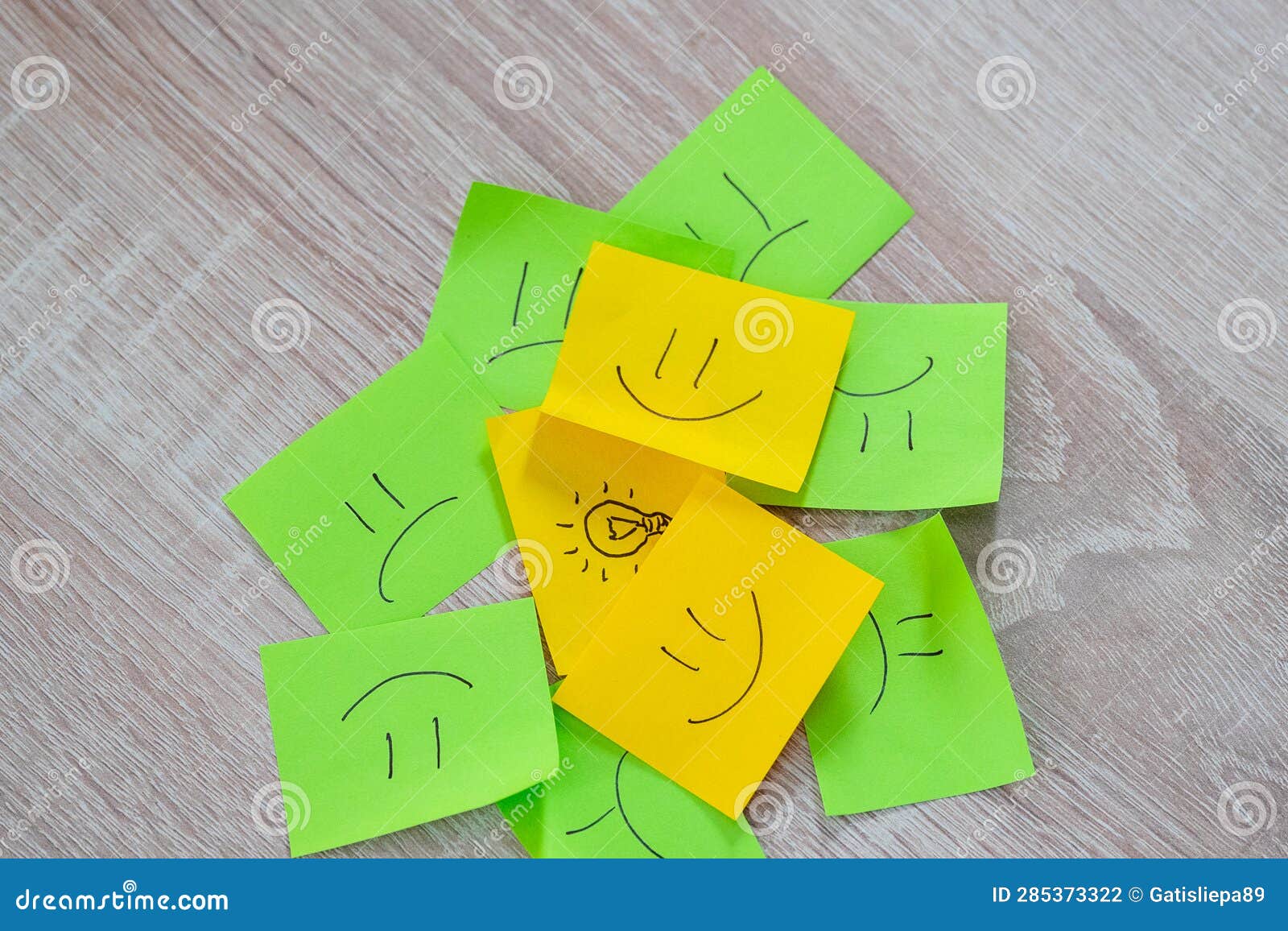 Smiley and Angry Faces are Drawn on the Sticker Sheets Green, Yellow ...