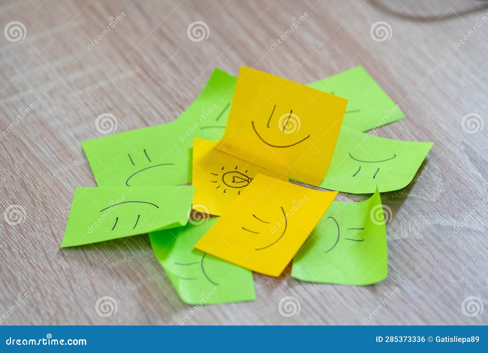 Smiley and Angry Faces are Drawn on the Sticker Sheets Stock Photo ...