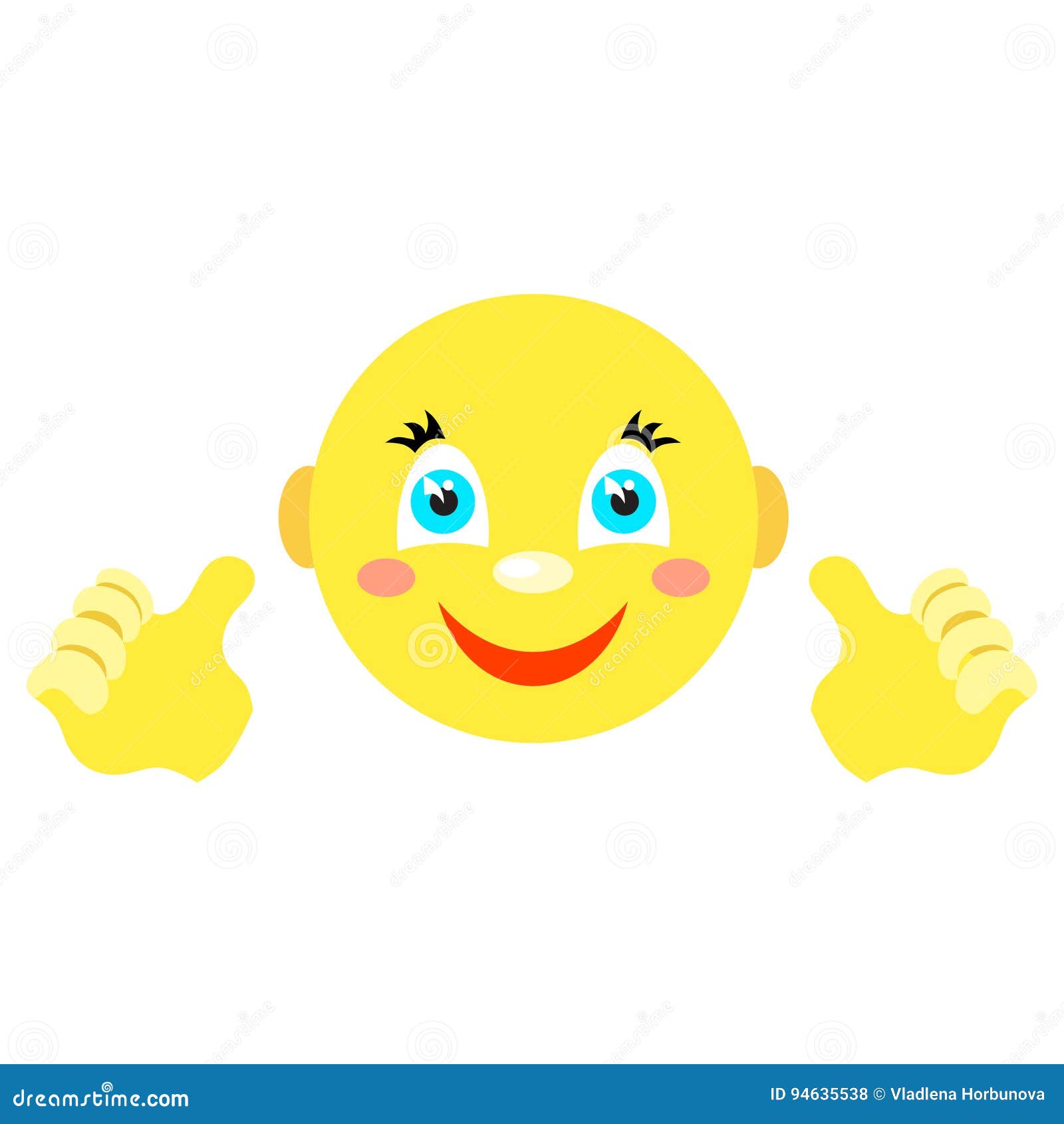 Smiley Avec Le Geste De Doigt Avec Les Deux Mains Illustration de ...
