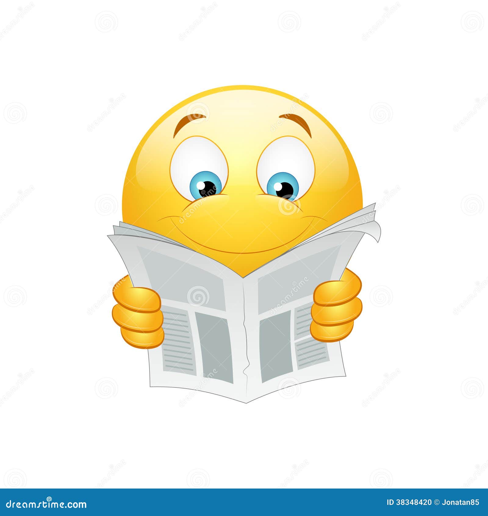 Smiley avec le journal illustration de vecteur. Illustration du dessin ...