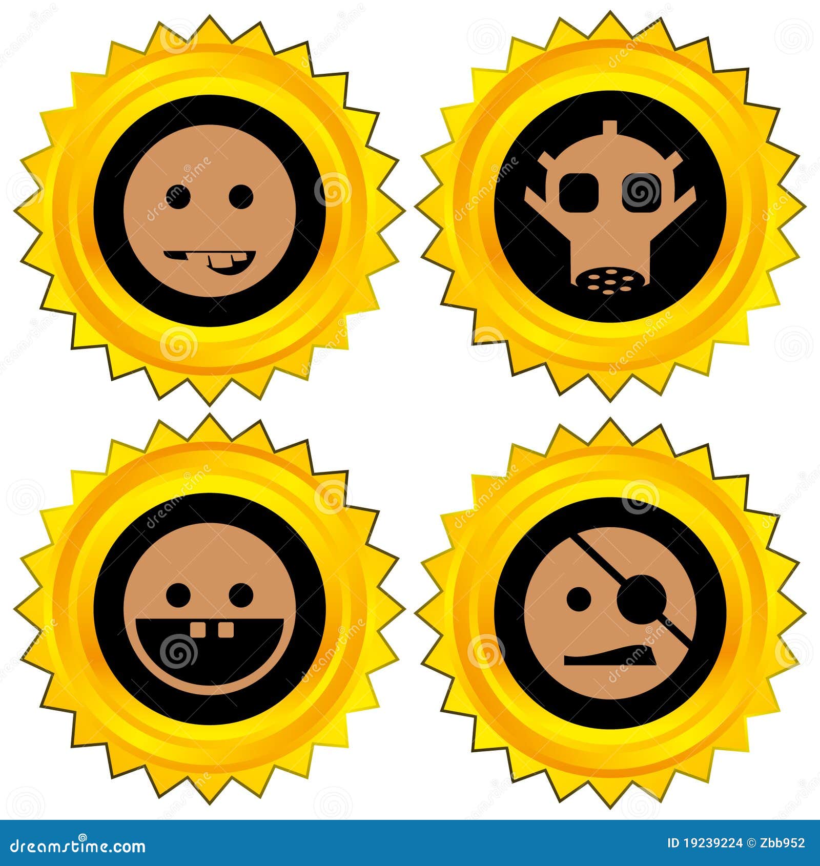 Smiley award icon set stock vector. Illustration of emotional - 19239224