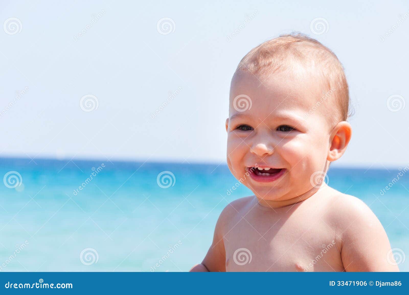Smiley baby stock photo. Image of beach, funny, playful - 33471906
