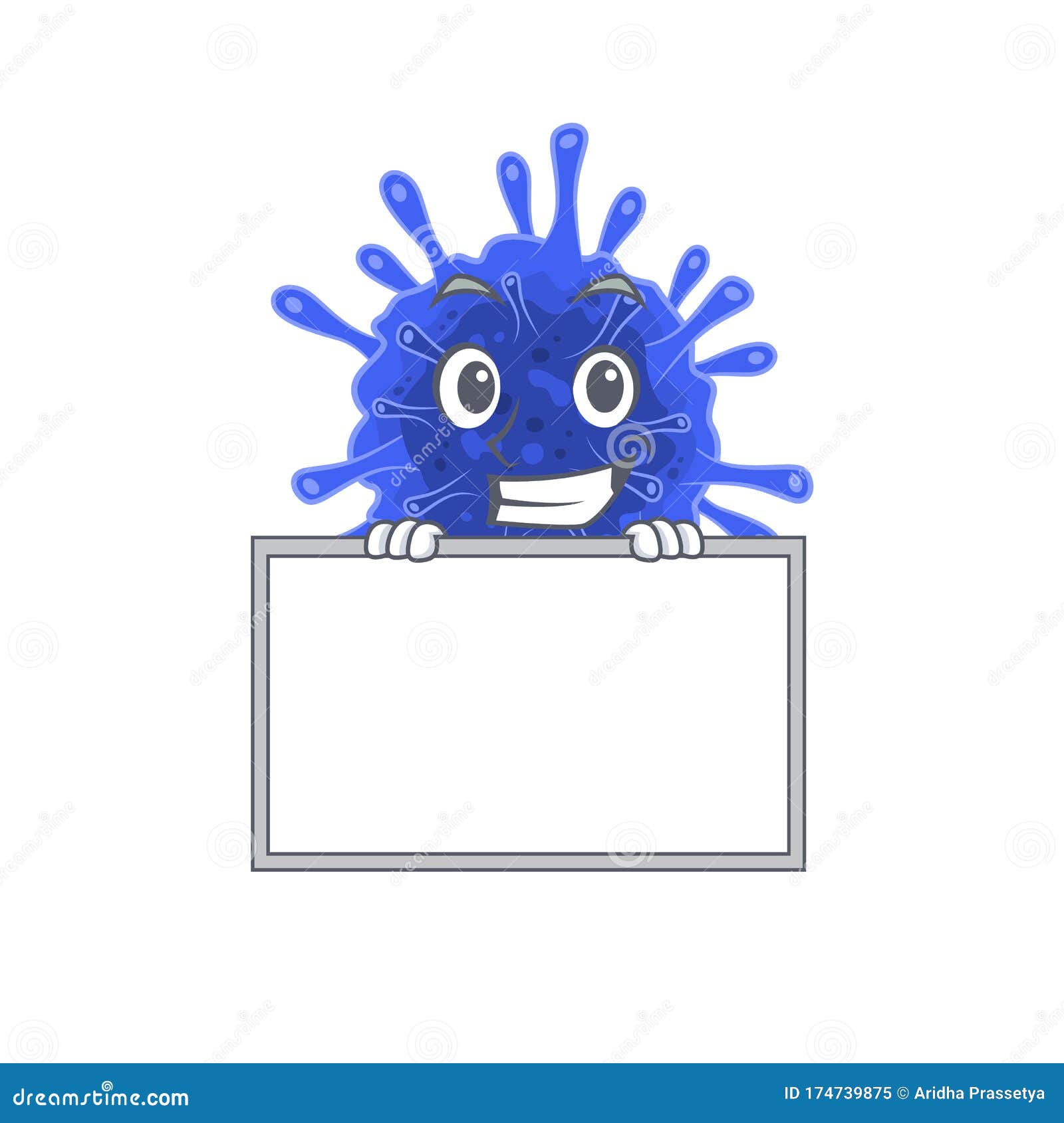 Smiley Bacteria Coronavirus Cartoon Character Style Bring Board Stock ...