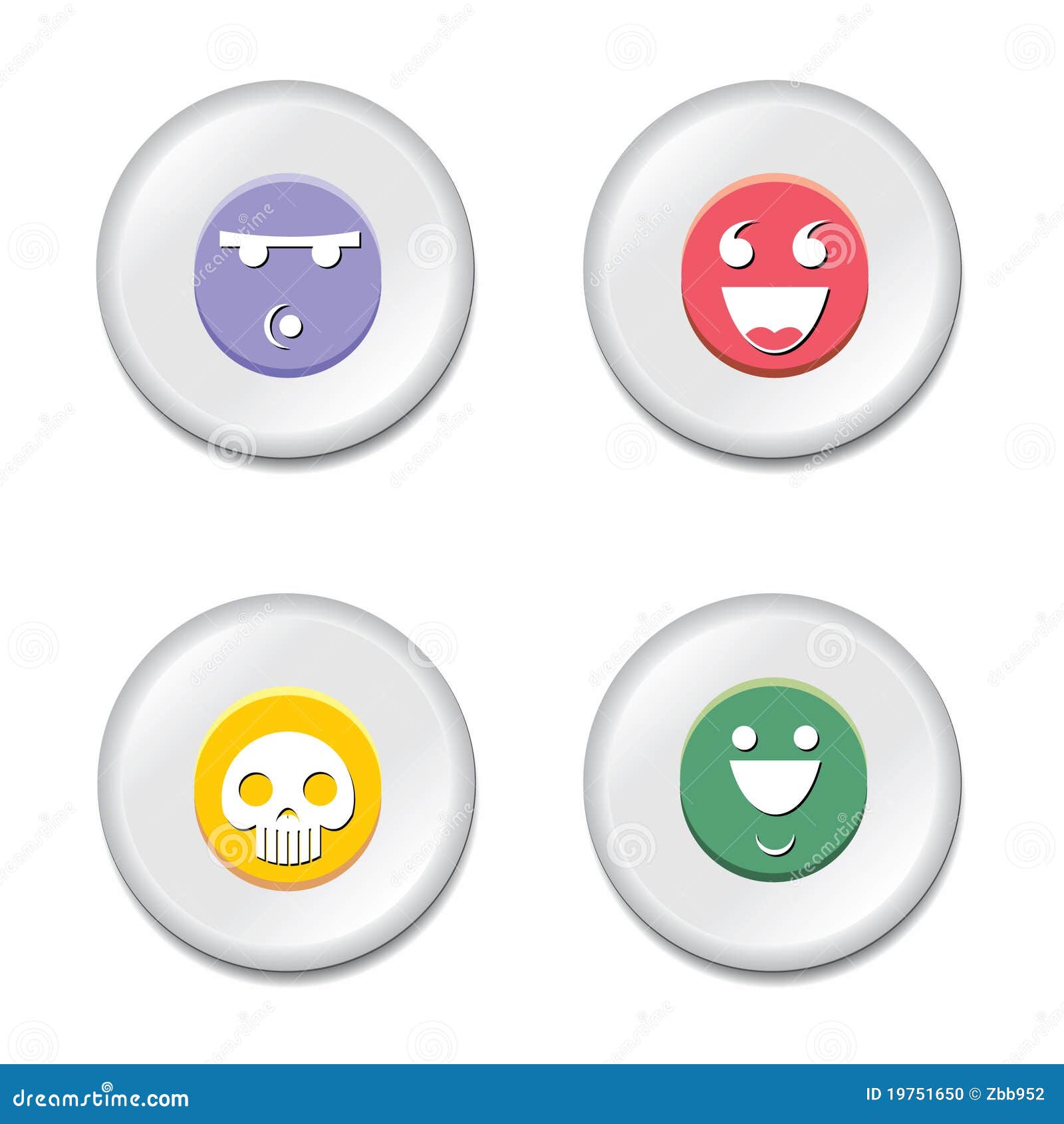 Smiley badge set stock vector. Illustration of clip, positive - 19751650