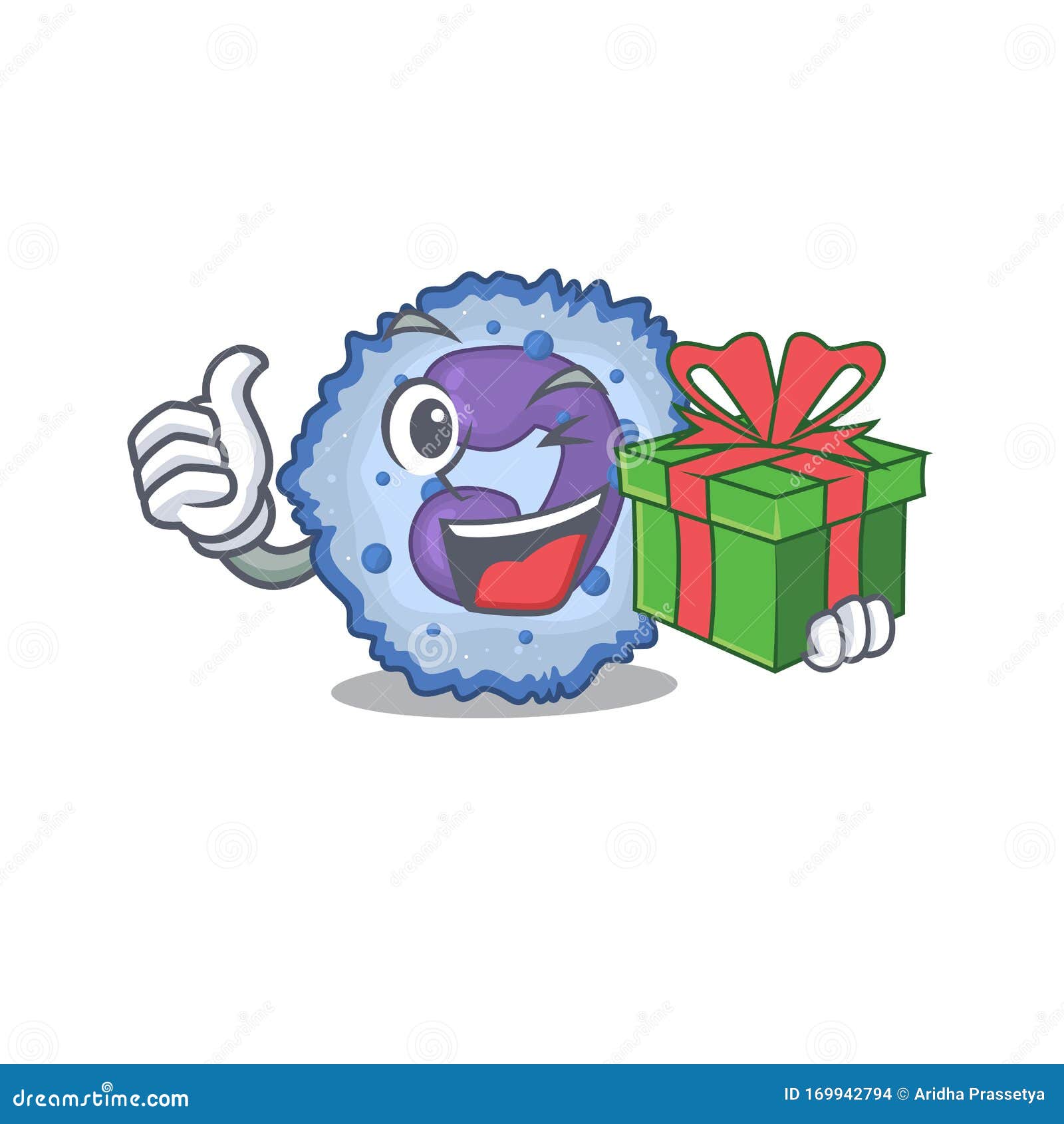 Smiley Basophil Cell Character with Gift Box Stock Vector ...