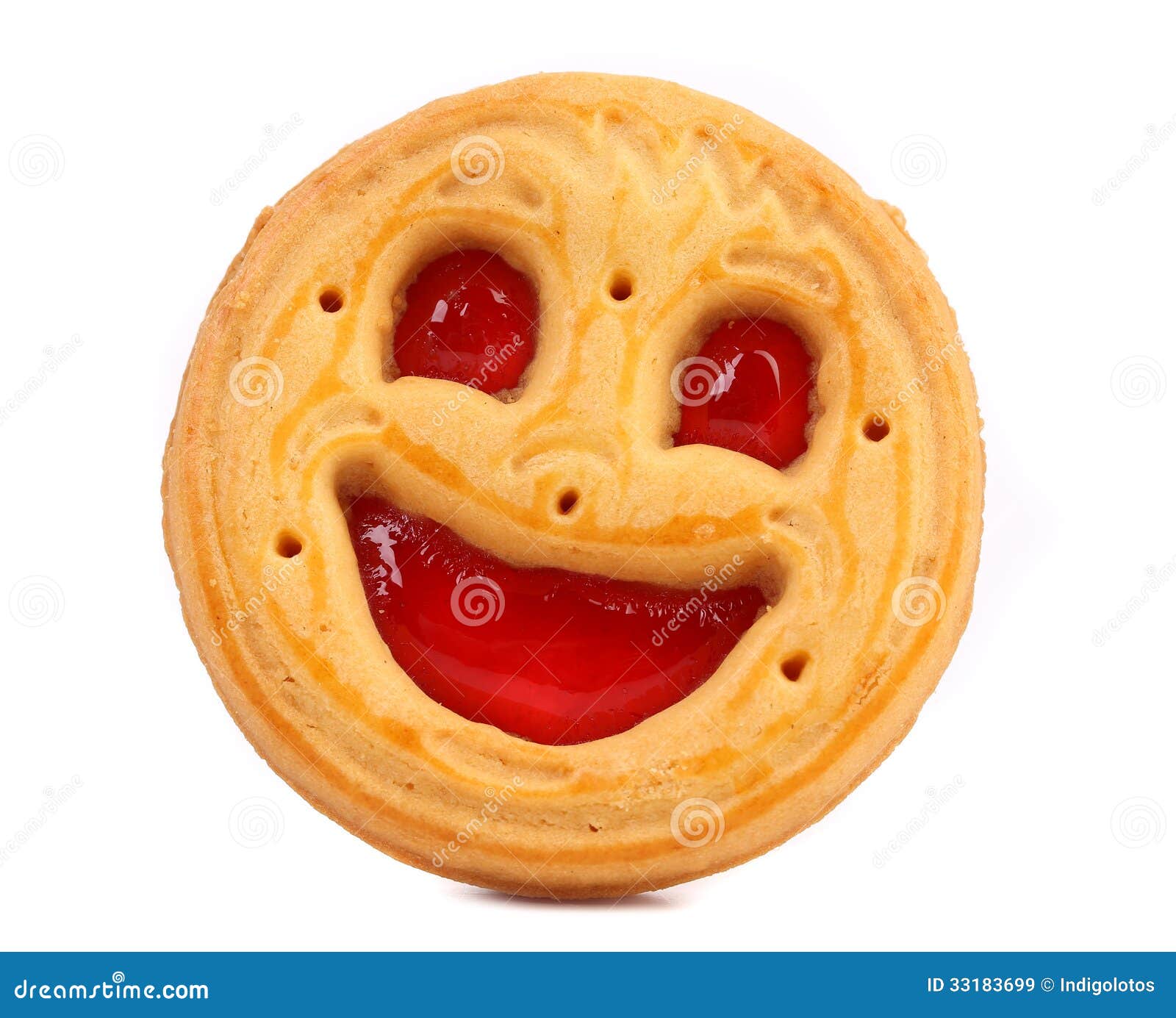 Smiley Biscuit on a White Background. Stock Image - Image of bake ...