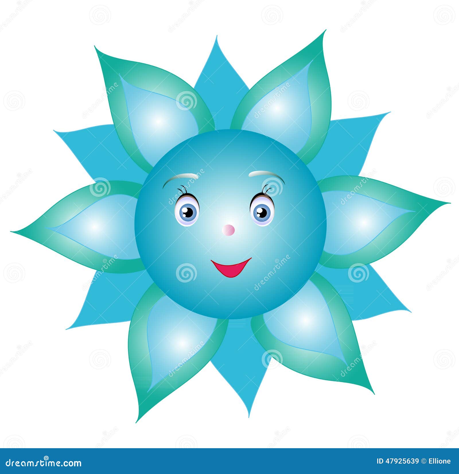 Smiley Bleu De Bleuet De Fleur Illustration de Vecteur - Illustration ...