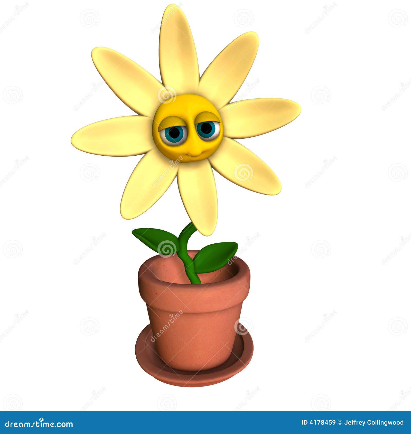 Smiley-Blume 2 stock abbildung. Bild von blume, hell, terracotta - 4178459