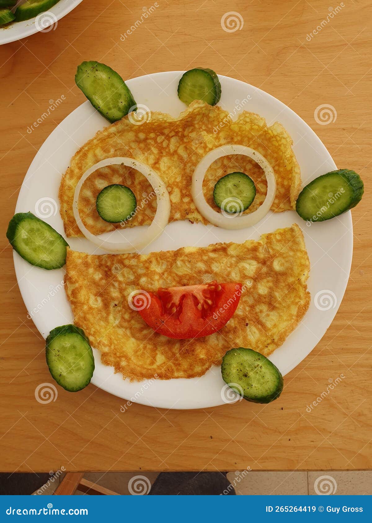 Smiley Breakfast Omelet with Vegetables Stock Image - Image of omlete ...