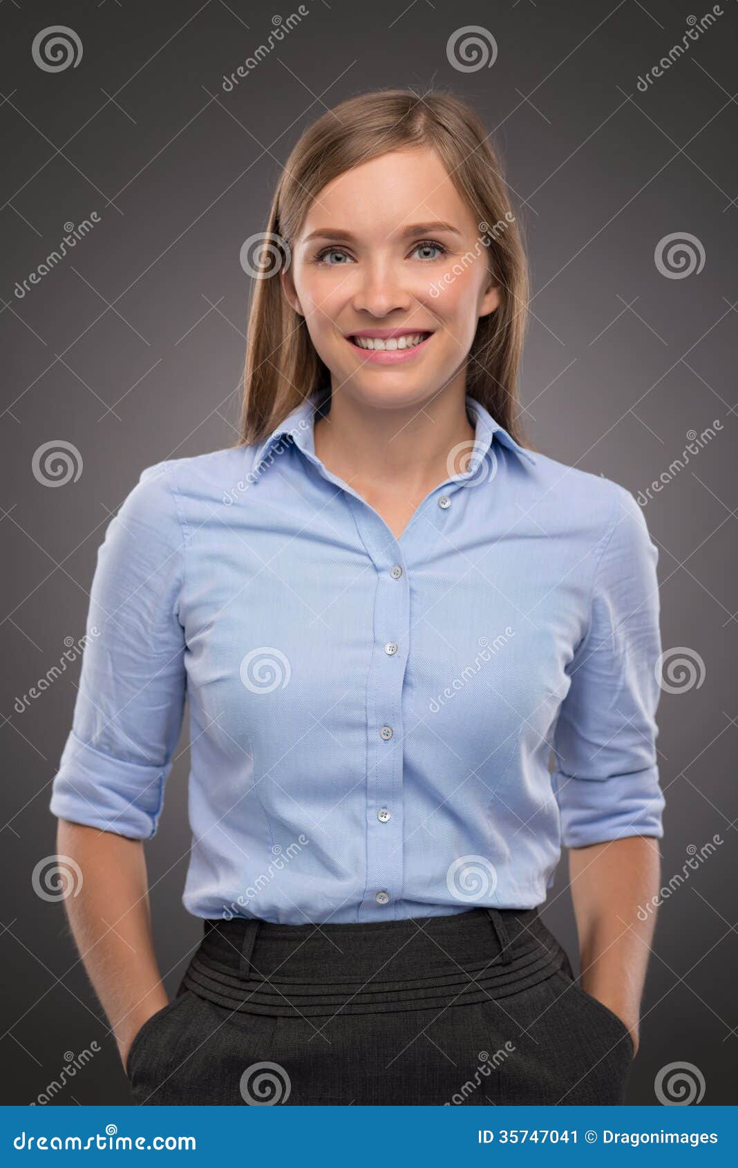 Smiley business lady stock image. Image of looking, adult - 35747041