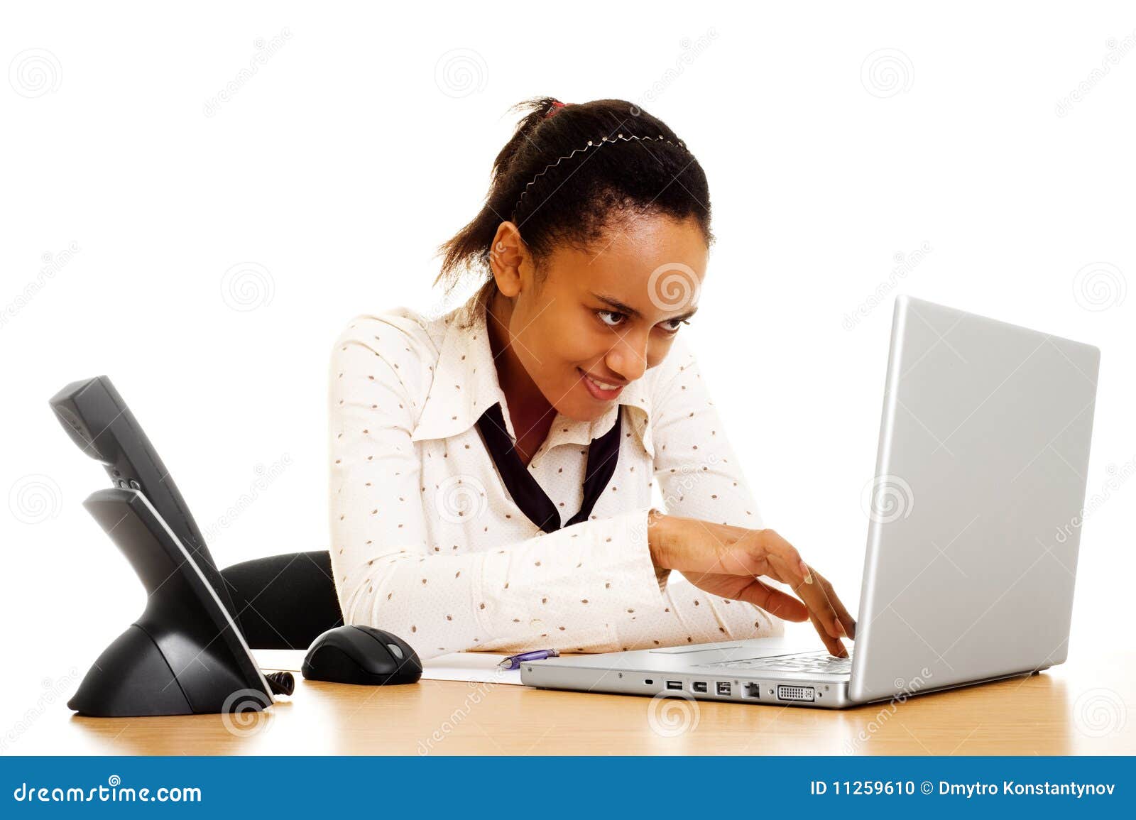 Smiley Business Woman Typing On Computer Royalty-Free Stock Image ...