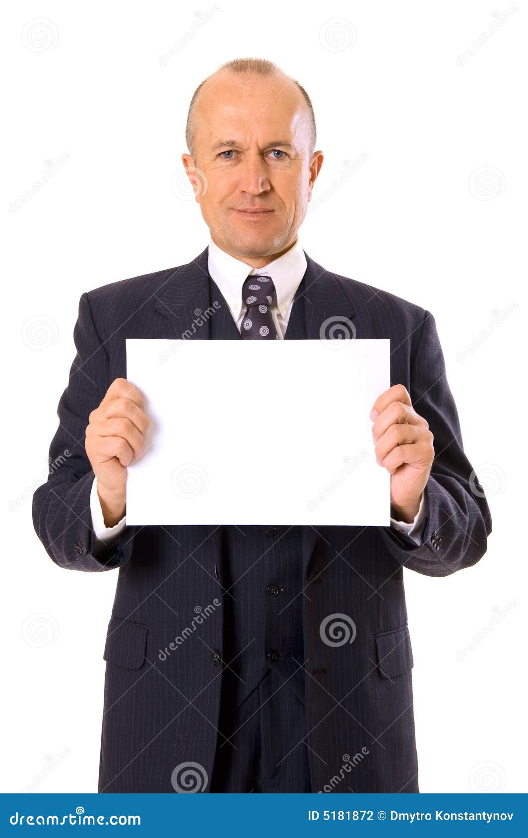 Smiley Businessman Holding Your Message Stock Photo - Image of blank ...