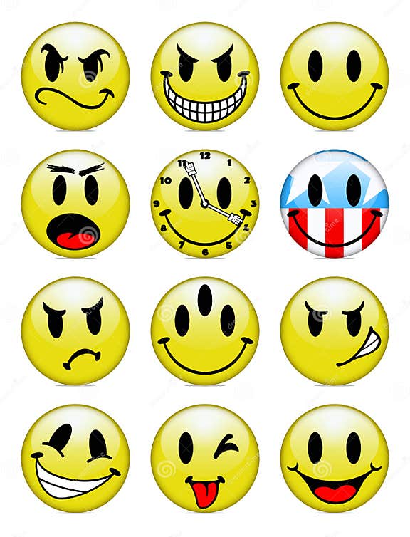 Smiley Buttons stock vector. Illustration of smiley, numbers - 19562864