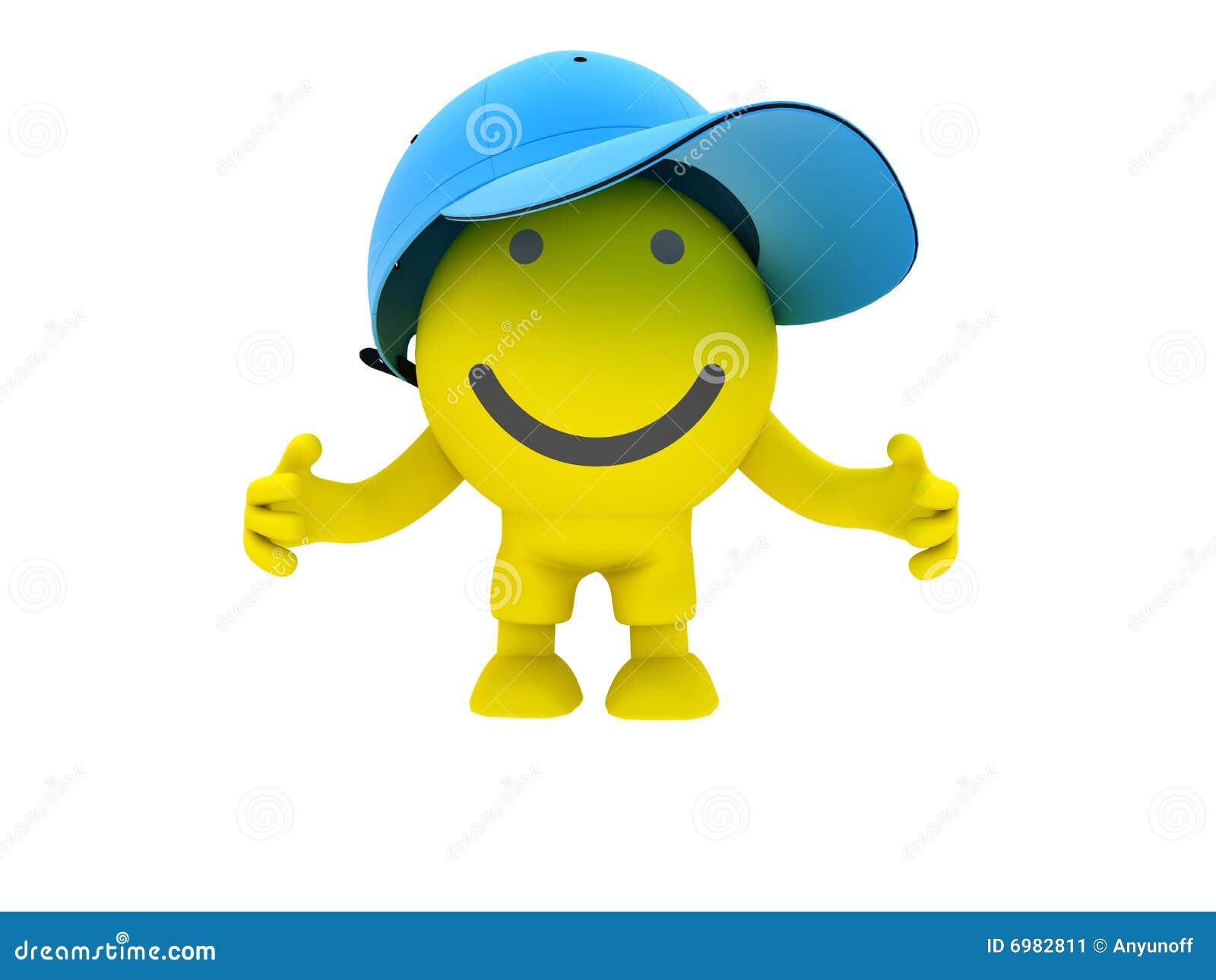 The smiley in a cap stock illustration. Illustration of yellow - 6982811