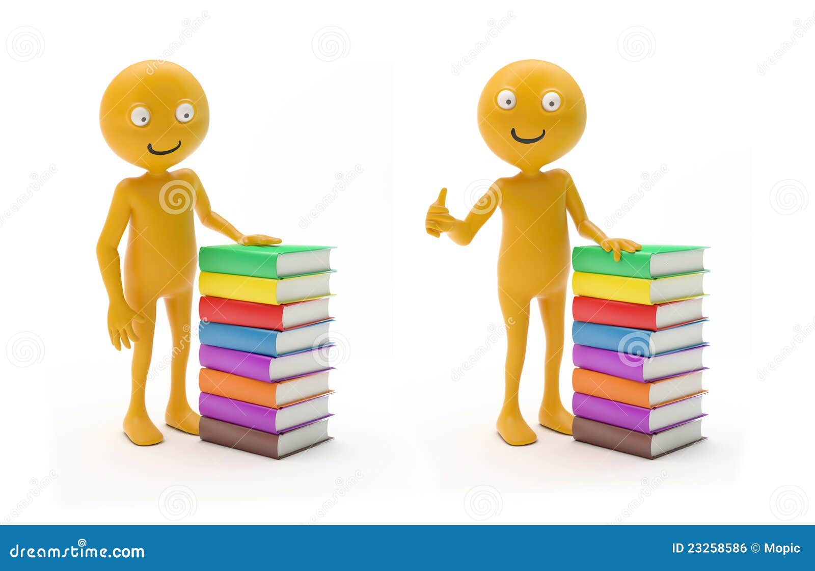 Smiley Character with Books Stock Illustration - Illustration of ...