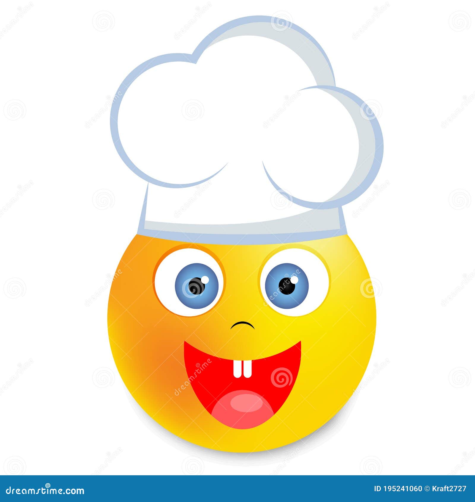 Smiley in a chefs hat stock vector. Illustration of october - 195241060
