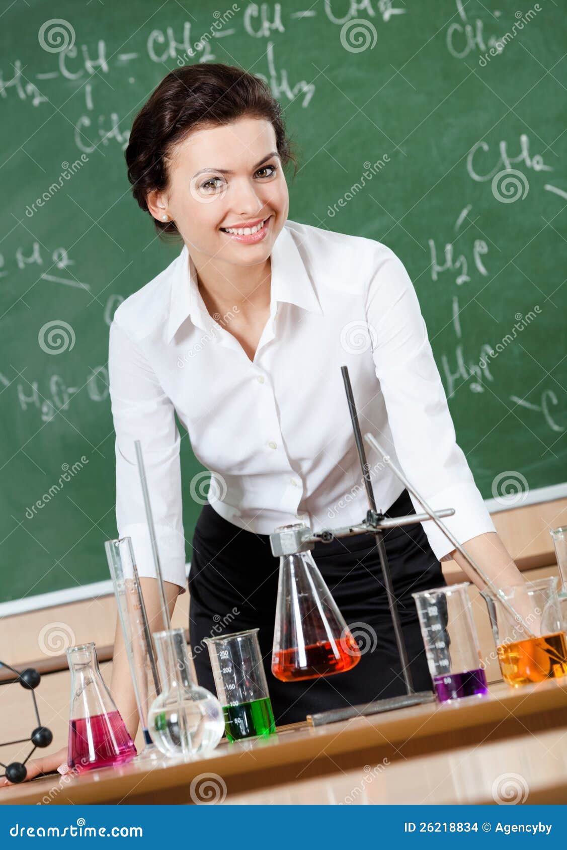 Smiley chemistry teacher stock photo. Image of bunsen - 26218834