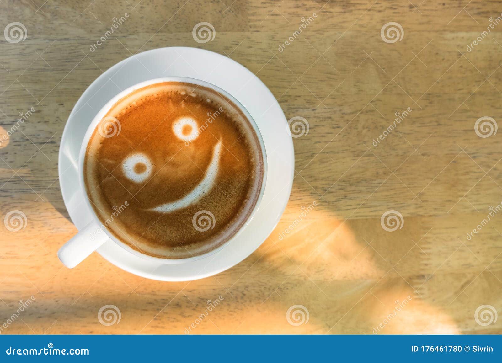 Smiley Coffee Latte, Good Morning Face. Stock Photo - Image of good ...