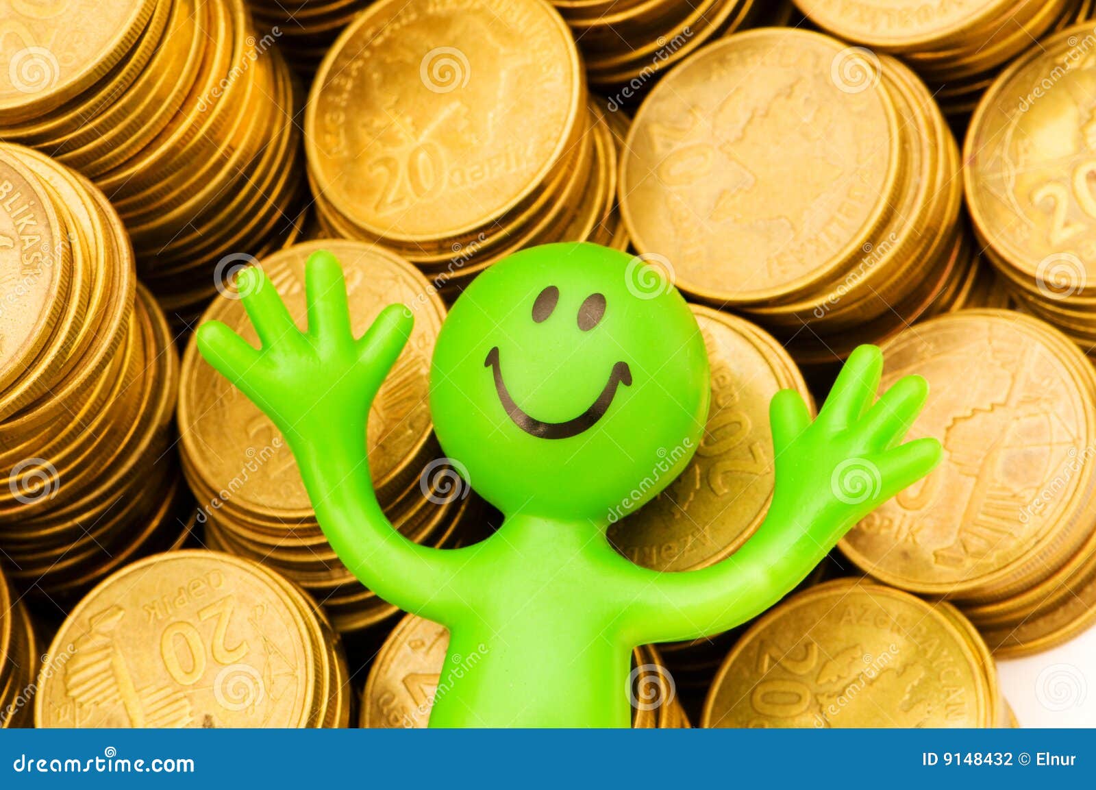 Smiley and coins isolated stock photo. Image of people - 9148432