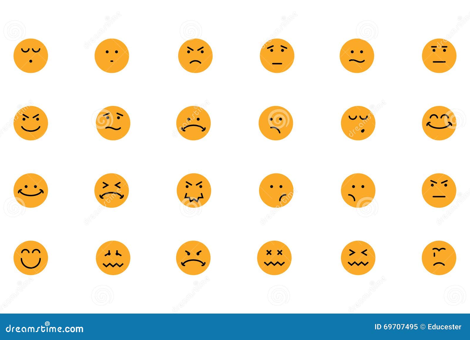 Smiley Colored Vetora Icons 4 Ilustração Stock - Ilustração de cara ...