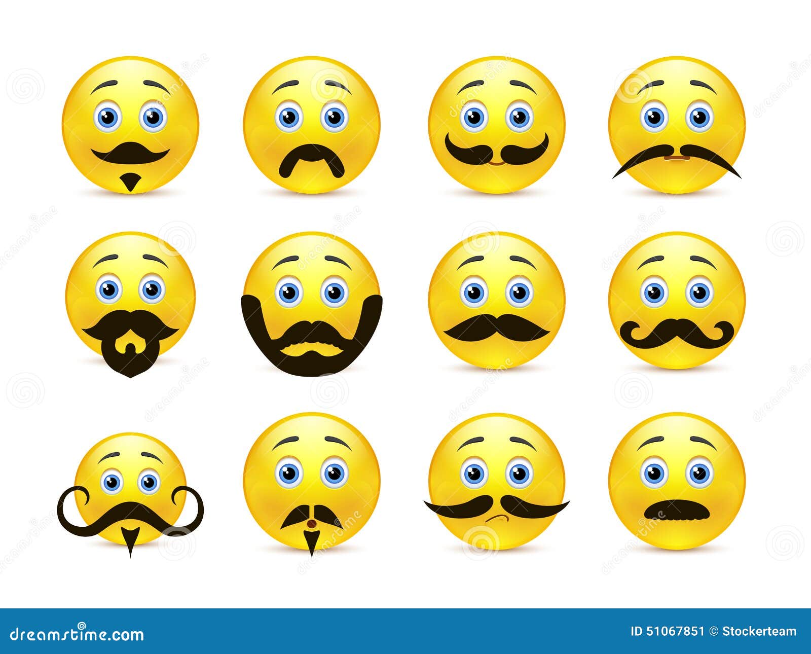 Smiley com bigode ilustração stock. Ilustração de sinal - 51067851