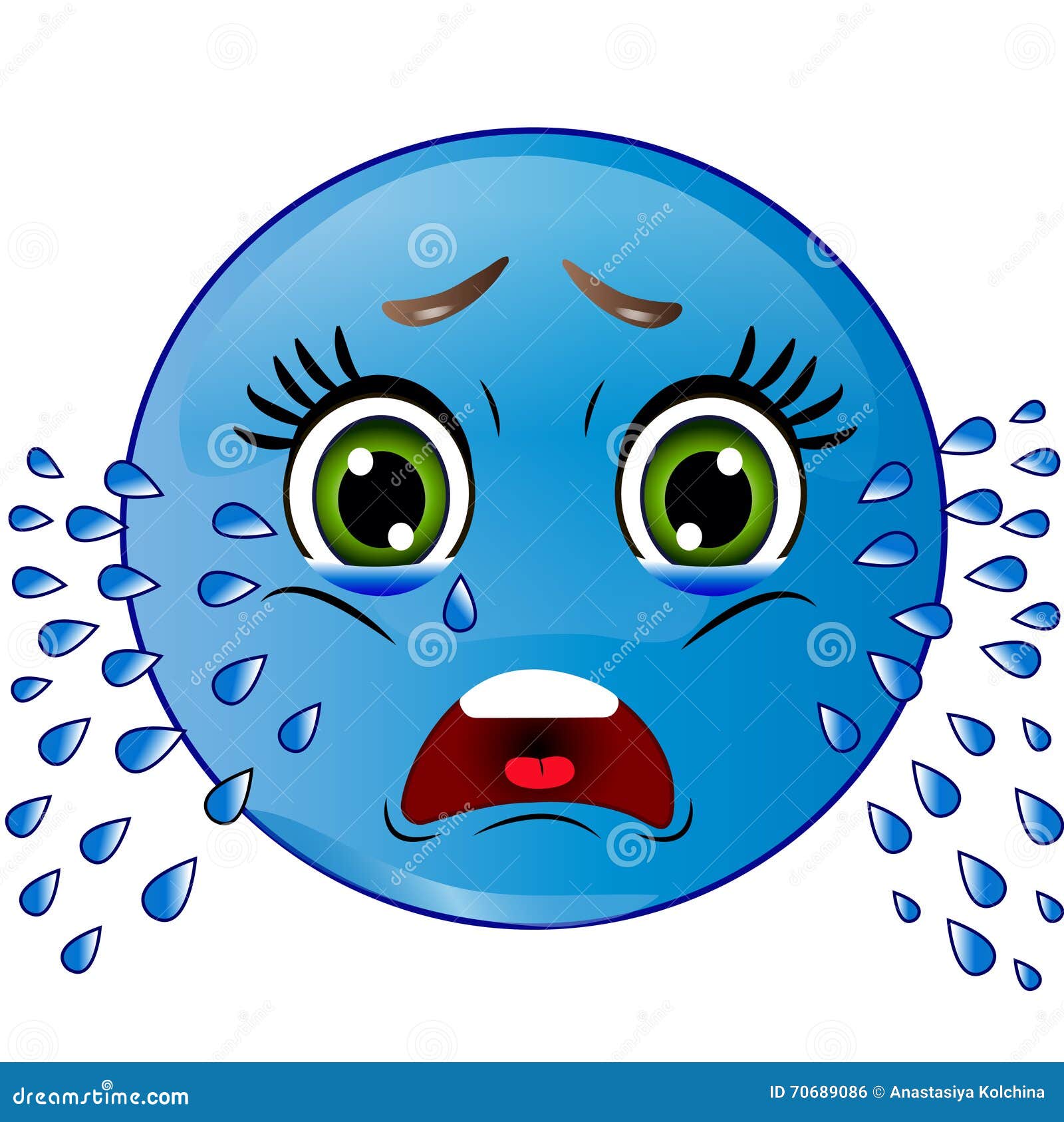 Smiley is crying stock vector. Illustration of glossy - 70689086