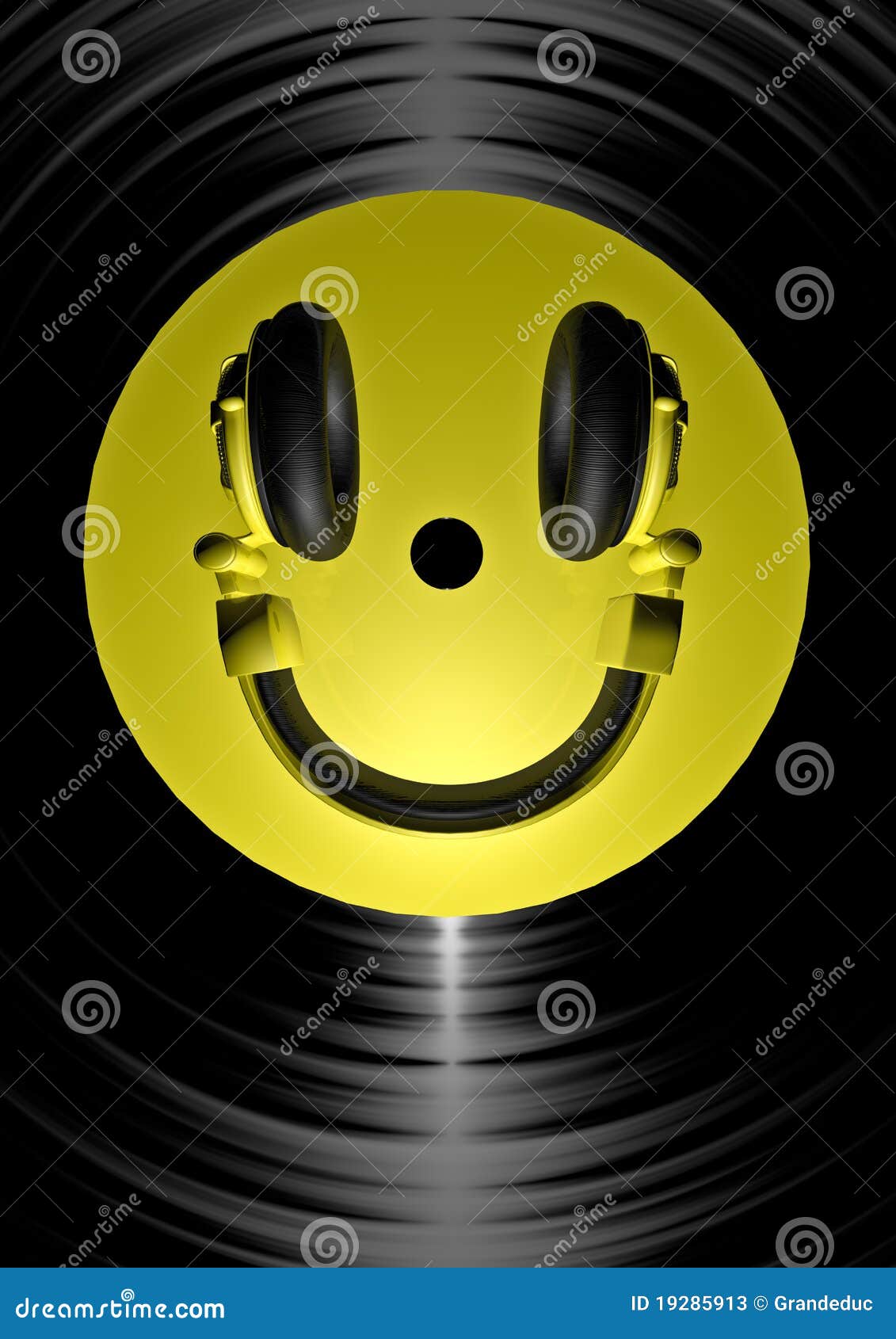 Smiley d'écouteur illustration stock. Illustration du étiquette - 19285913