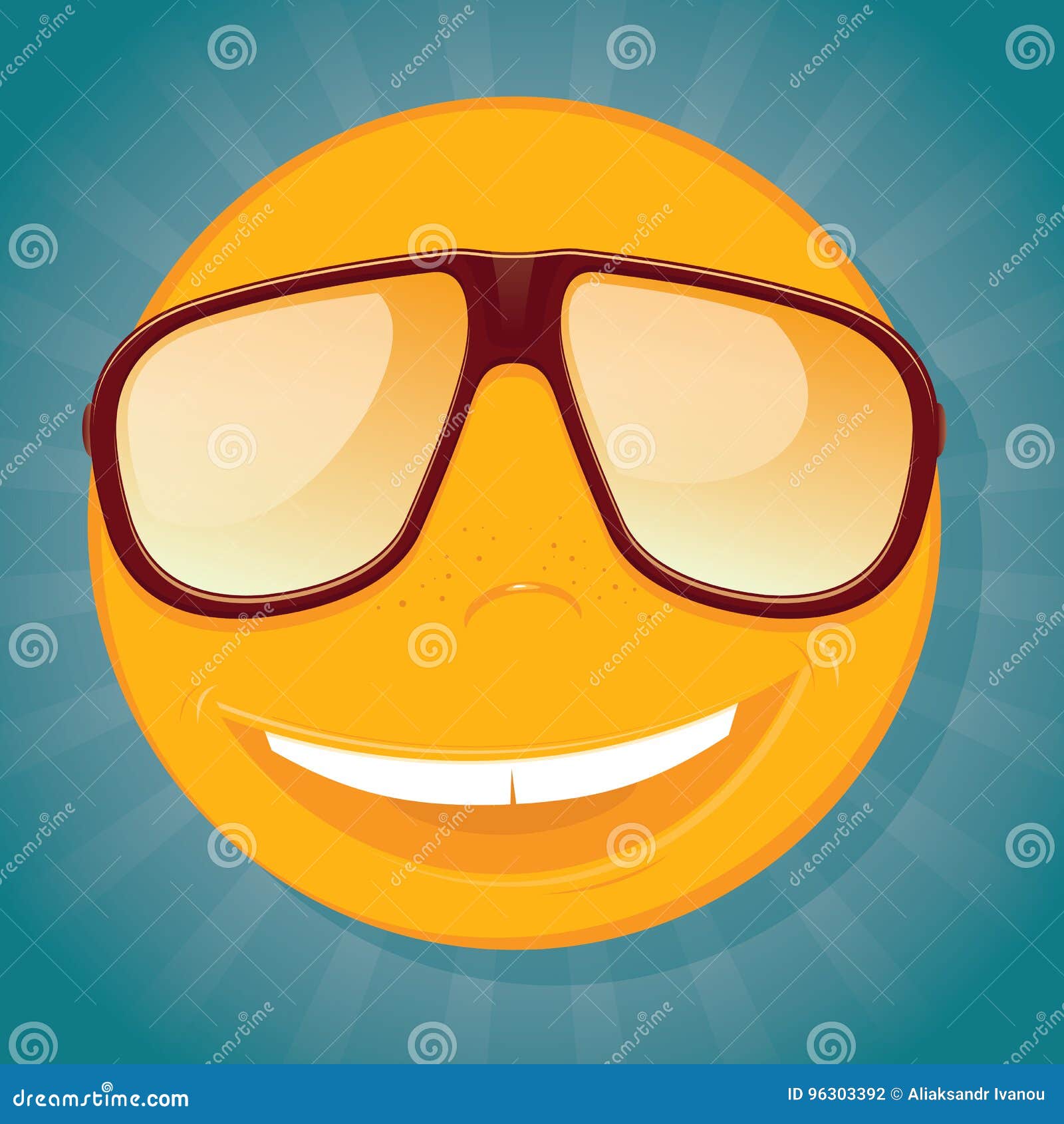Smiley D'amusement Avec Des Lunettes De Soleil Illustration de Vecteur ...