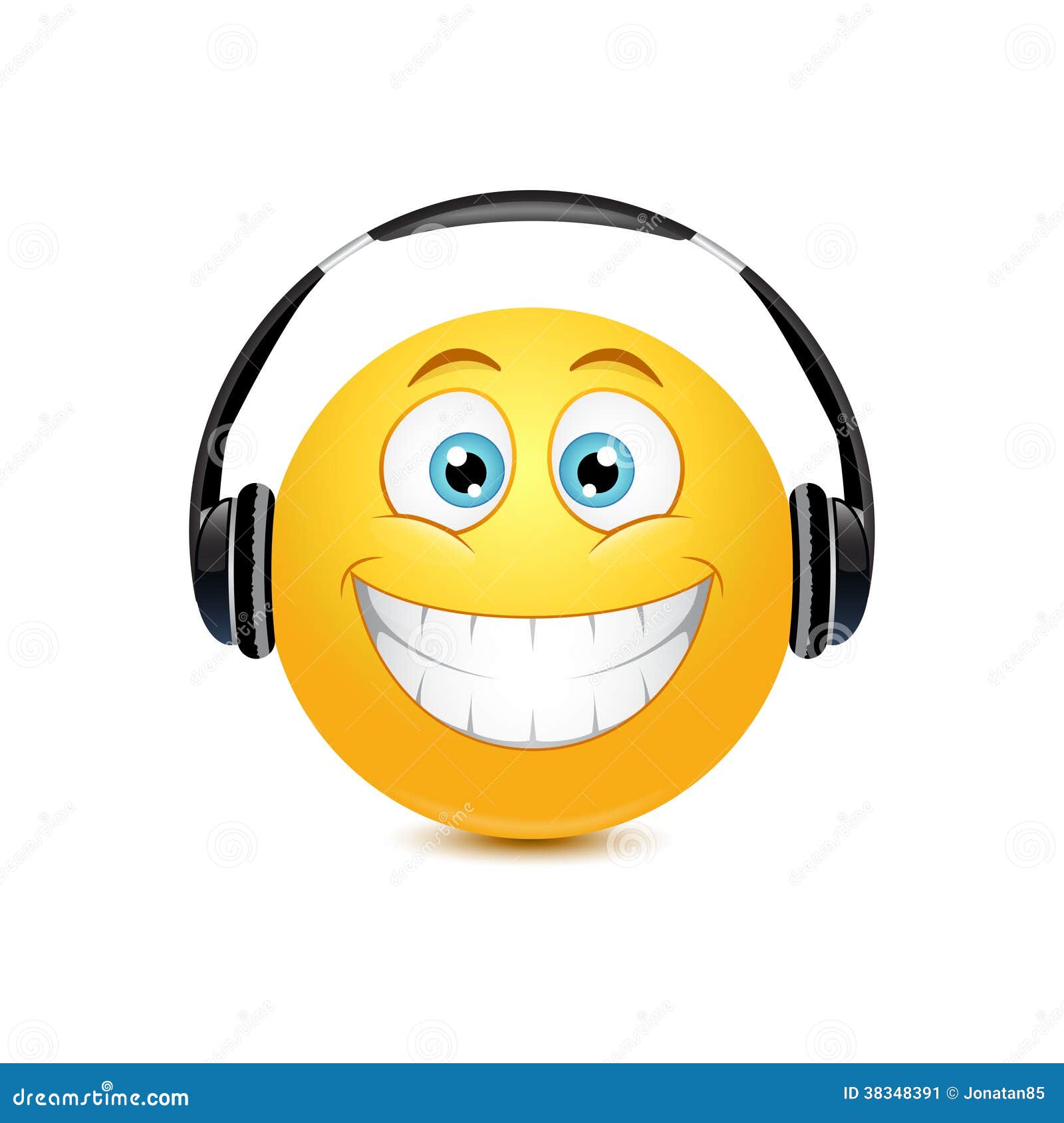 Smiley dans les écouteurs illustration de vecteur. Illustration du ...