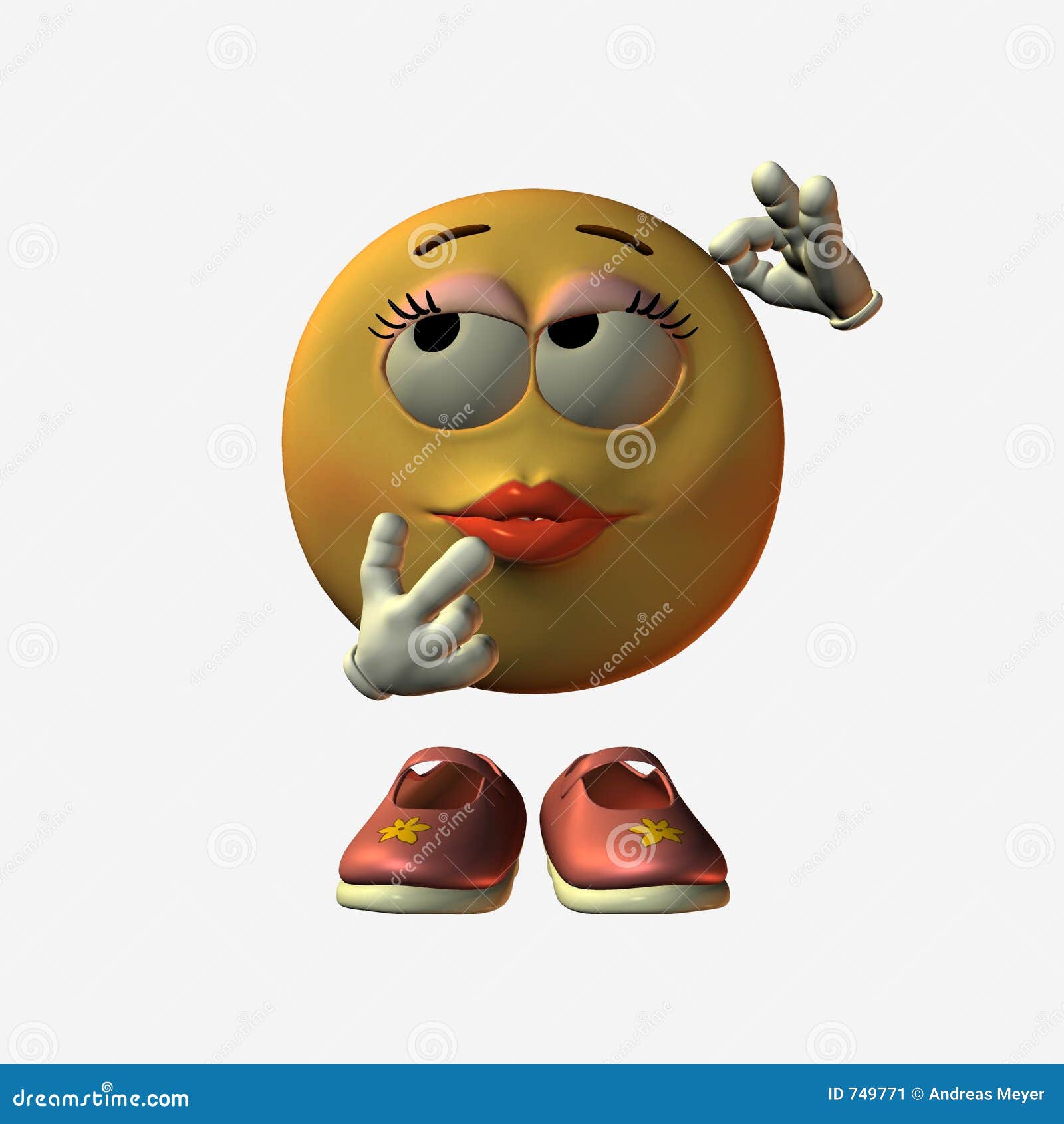 Smiley-denkt stock illustratie. Illustration of meisje - 749771