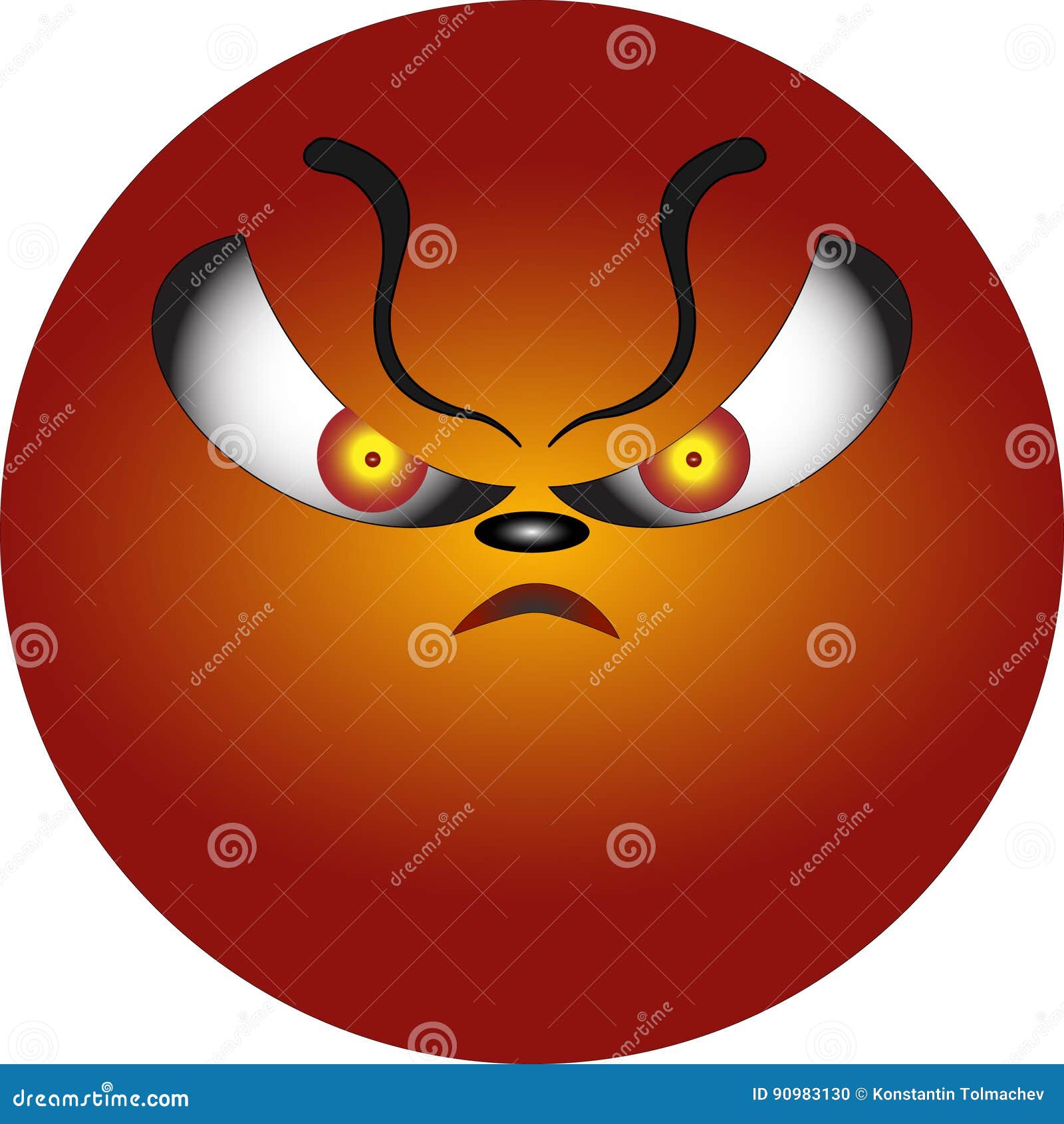 Smiley Anger Sad Expression On White Background Royalty-Free Stock ...